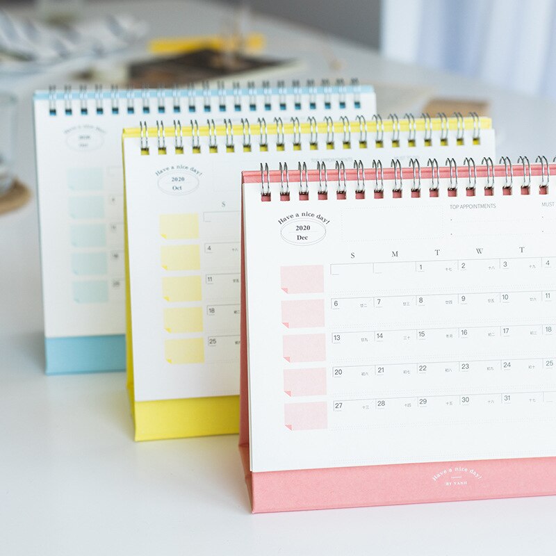 Kawaii Leuke Effen Kleur Kalender Coil Kalenders Schema Creatieve ...
