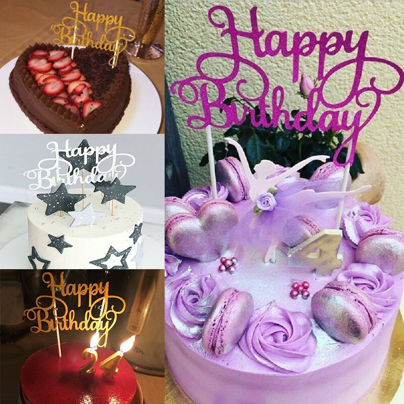 Happy Birthday Cake Topper Acrylic Letter Cake Top... – Grandado