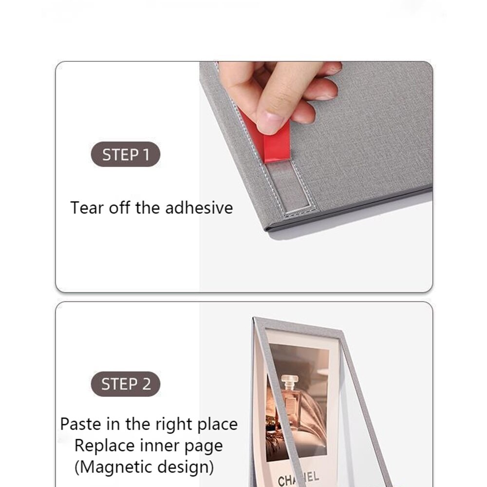 A4 Magnetic Poster Picture Display Rack Leather Op... – Grandado