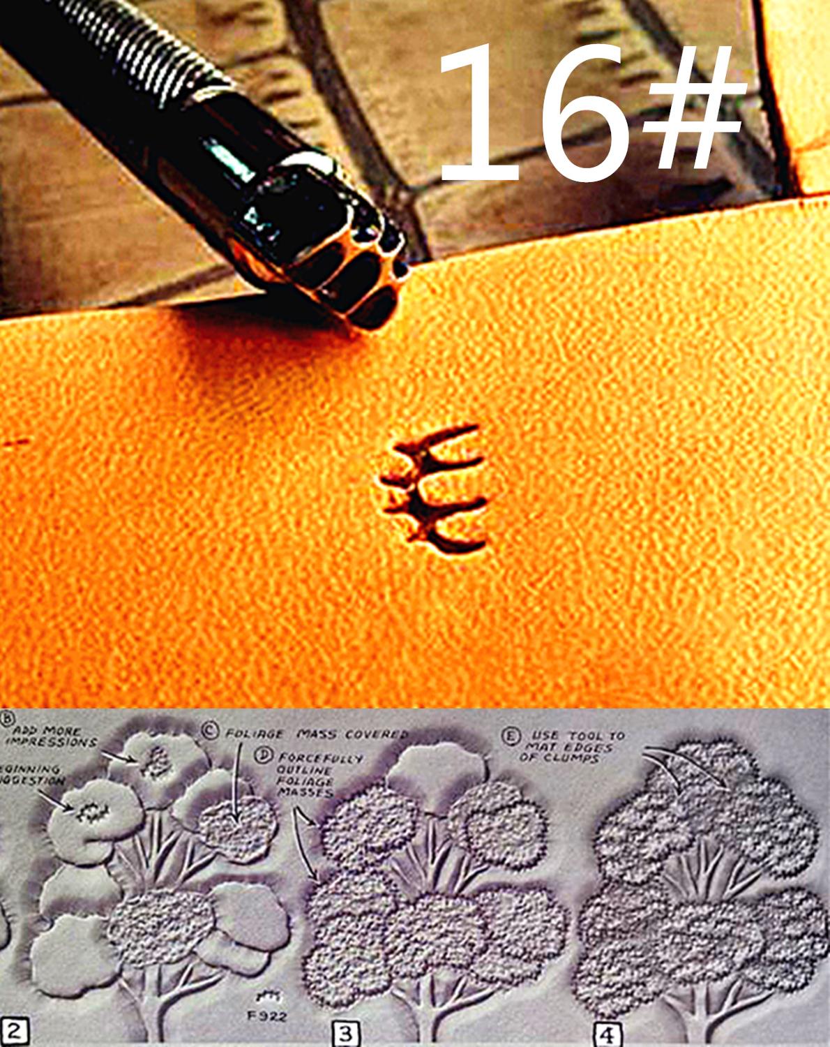 1 Pc 16 # Staal Lederen Craft Staal Carving Stempe... – Grandado