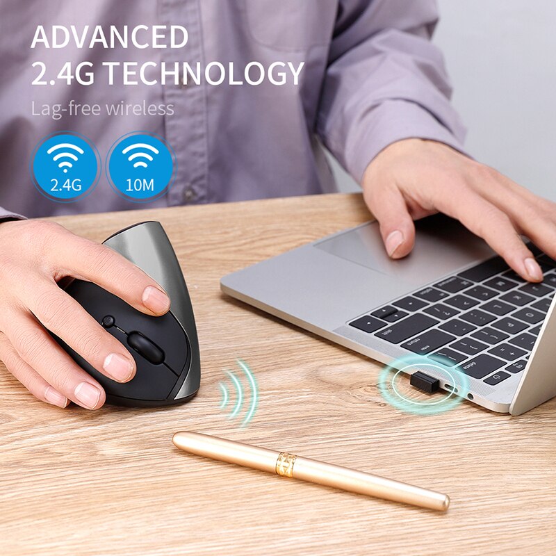 SeenDa 6 Buttons Wireless Mouse Vertical 2.4G Wire... – Grandado