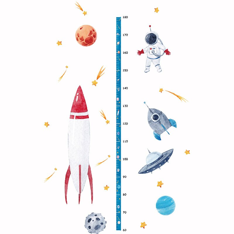 Cute Cartoon Space Rocket Height Measure up ruler ... – Vicedeal