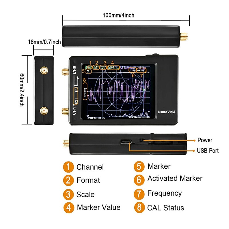 NanoVNA-H Vector Network Analyzer, Portable VNA An... – Grandado