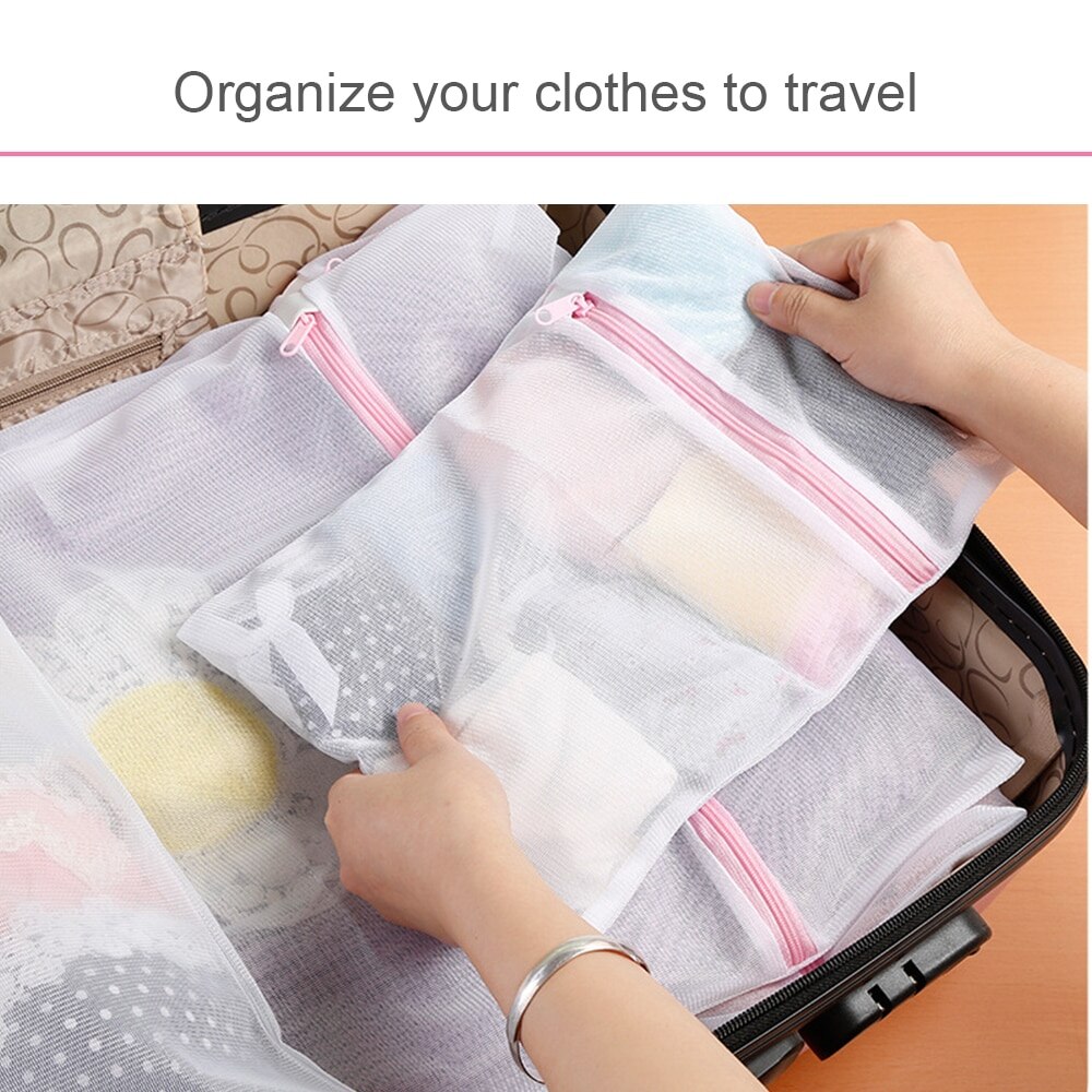 Zippered Mesh Laundry Wash Bags Foldable Thicken D... – Vicedeal