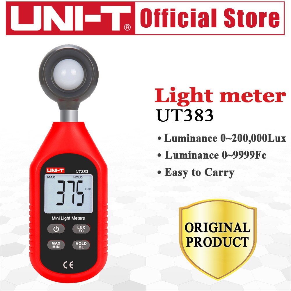 UNI-T UT383 Digital Light Meter Lux Meter 200,000 ... – Vicedeal