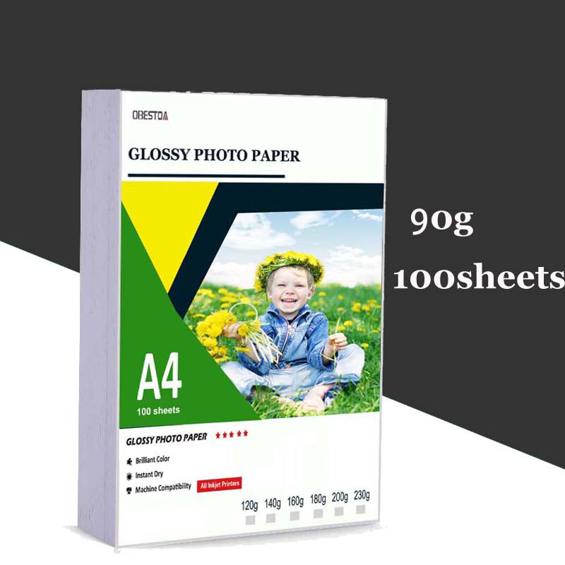 Hoge Glossy 100 Vellen A4 Side Printable Fotopapie... – Grandado