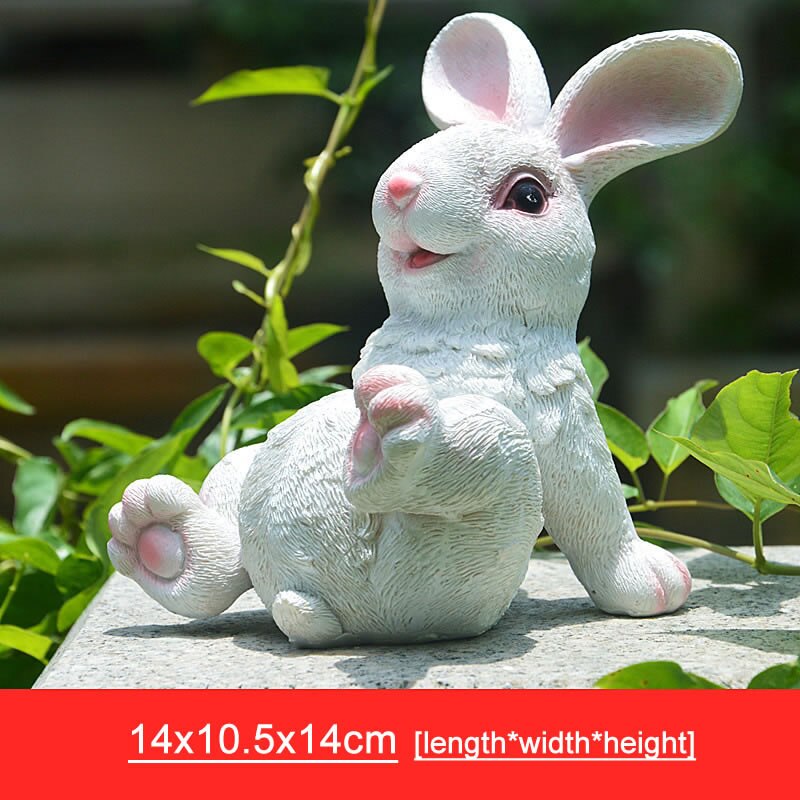 Cute Resin Sitting Rabbit Statue Lying Leisure Ani... – Grandado