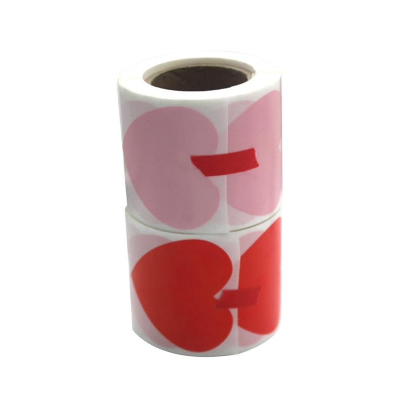 2 Roll Valentine Day Stickers Heart Shape Label Se... – Grandado