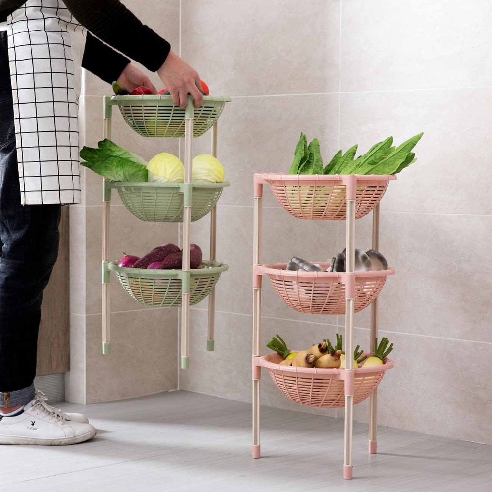 3 Tiers Kitchen Fruit Vegetable Storage Rack Baske... – Grandado