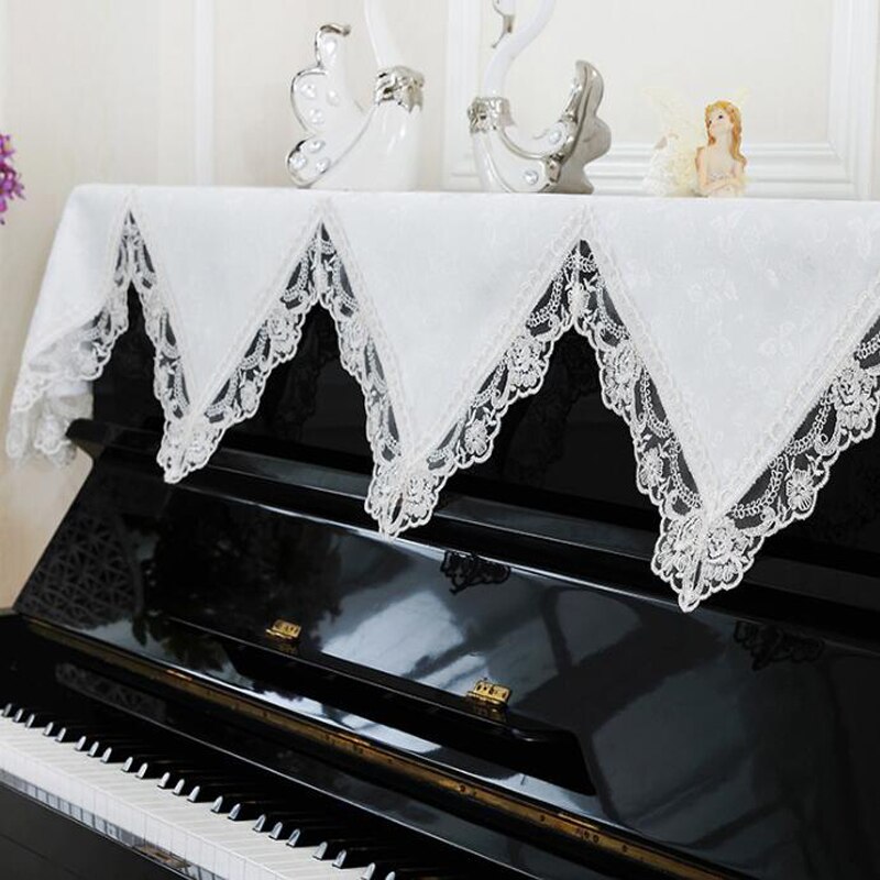 90x200mm White Lace Piano Cover Decoration Piano C... – Grandado