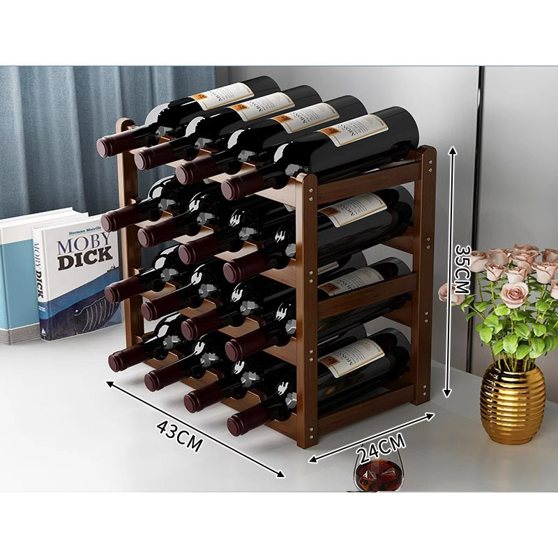 Red Wine Rack Wooden Grid Display Rack Household W... – Grandado