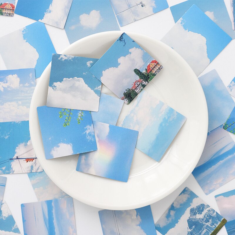 46Pcs/Box Scenery Blue Cloud Sticky Pattern Scrapb... – Grandado