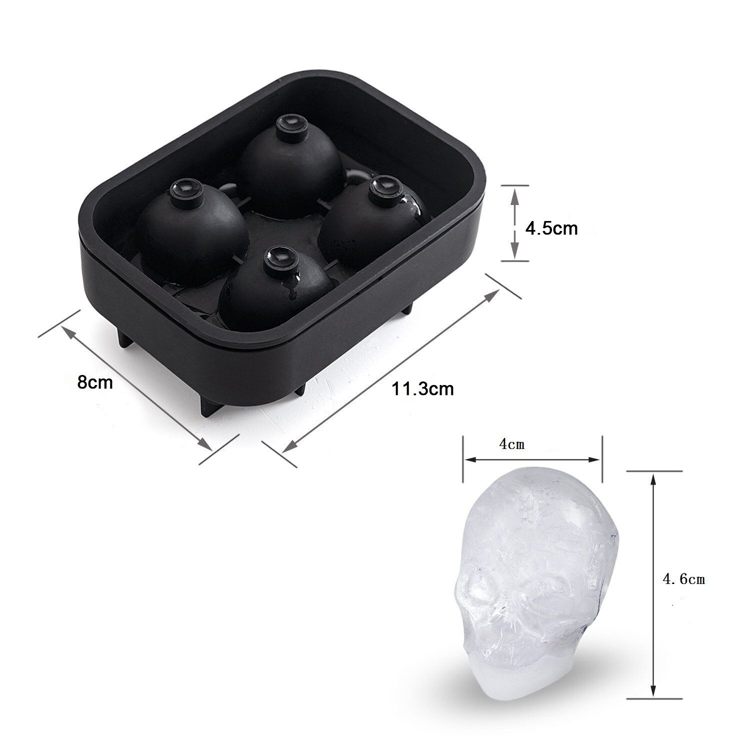 Silicone Bones Head Ice Mold Skull Head Ice Mold f... – Grandado