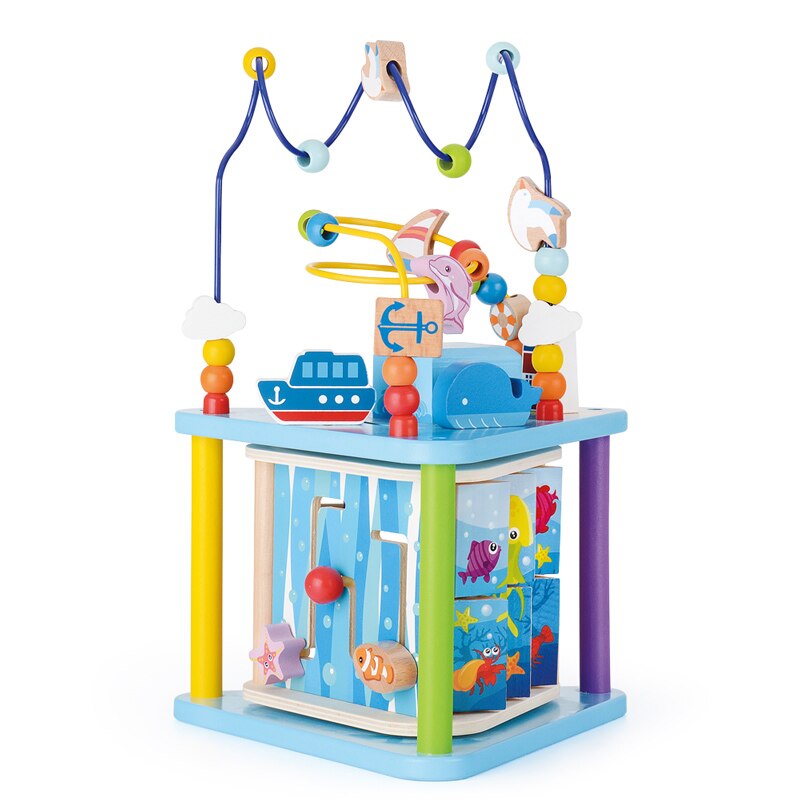 Kidus Wooden Ocean Activity Play Cube for Toddlers... – Vicedeal