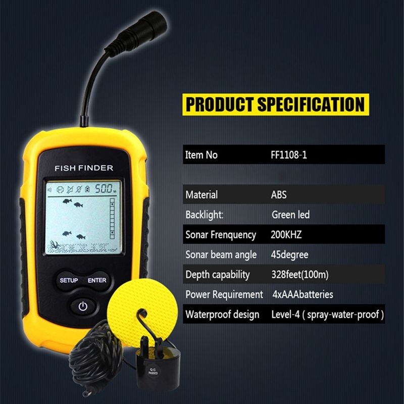 FF1108-1 Portable Sonar Alarm Fish Finder Echo Sou... – Grandado