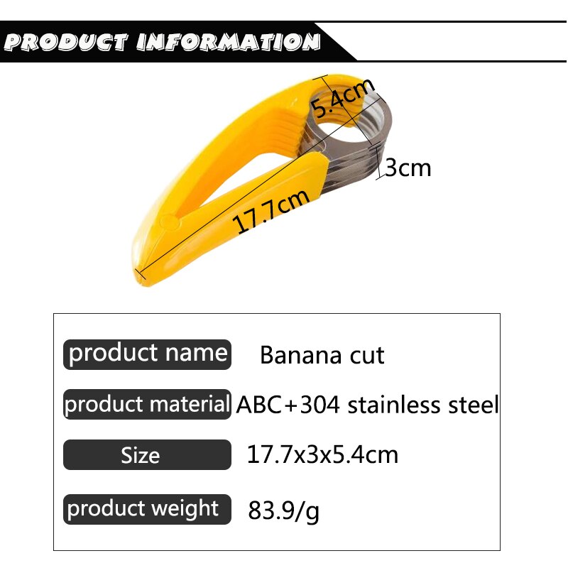 Stainless Steel Banana Cutter Fruit Vegetable Saus... – Grandado