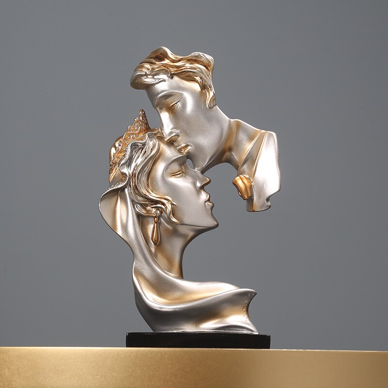 Nordic Couple Kiss Statue Modern Abstract Resin Or Vicedeal