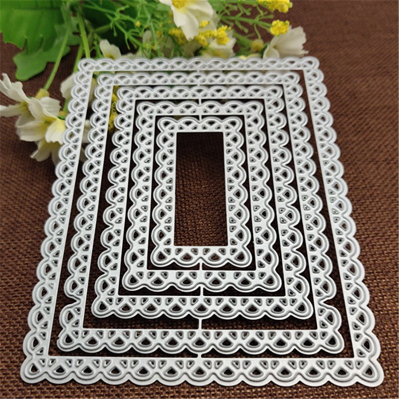 Nested Stitched Scallop Rectangle Frame Metal Cutt... – Vicedeal