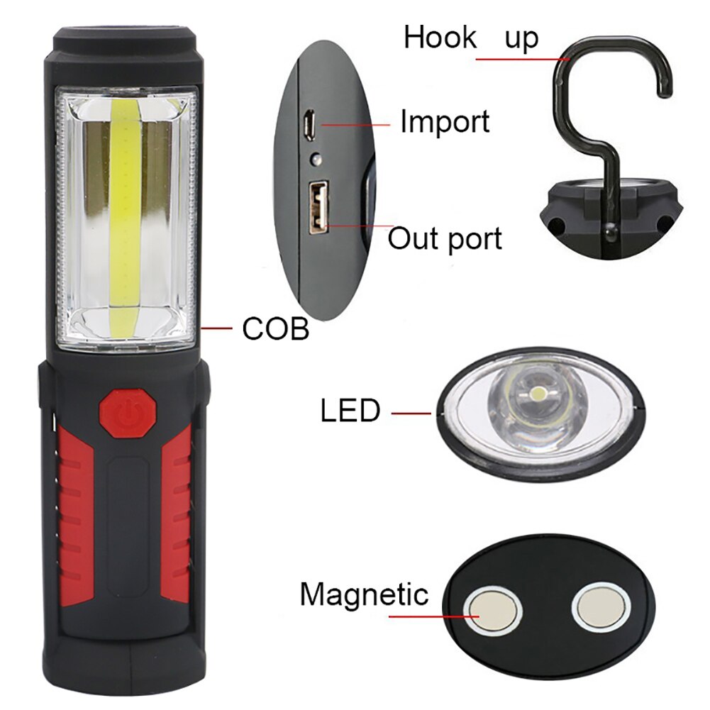Flexible USB Rechargeable COB LED Work Light Hand ... – Grandado
