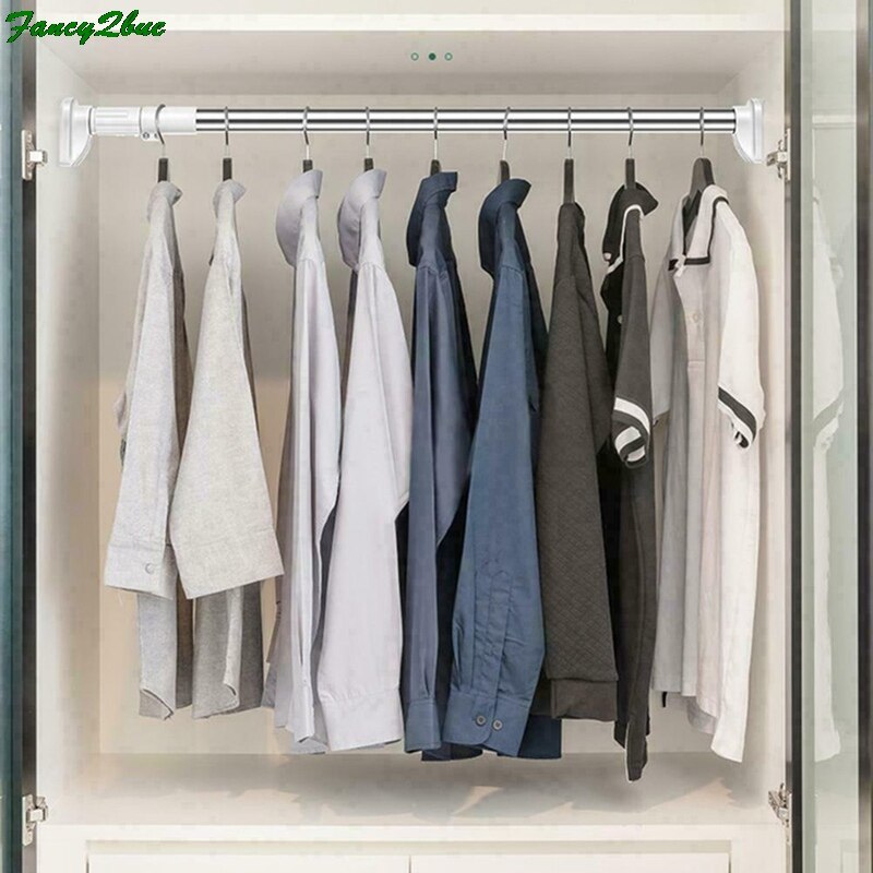 Extendable Telescopic Curtain Rod Rail Wardrobe Cl... – Grandado