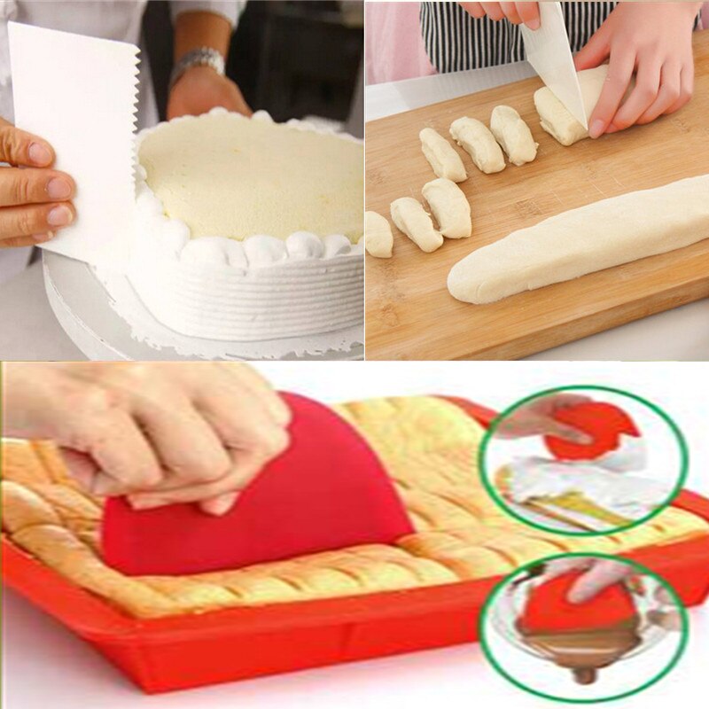 3PCS Silicone Cake Scrapers Smoother Dough Cutter ... – Grandado