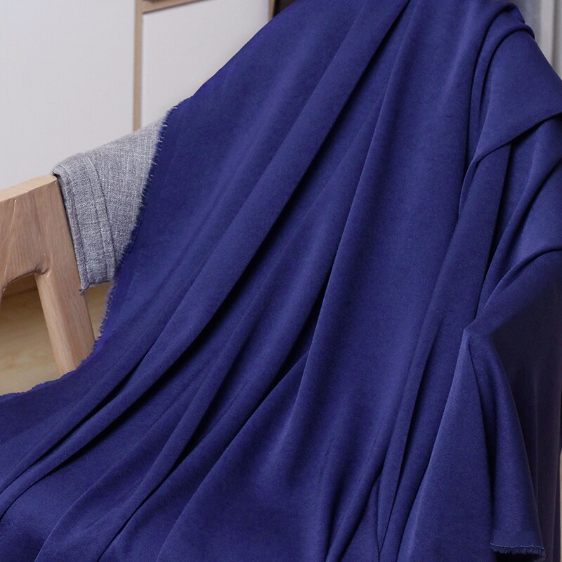 De Doek Japanse Triacetaat Satin Navy Blue Vertica... – Vicedeal