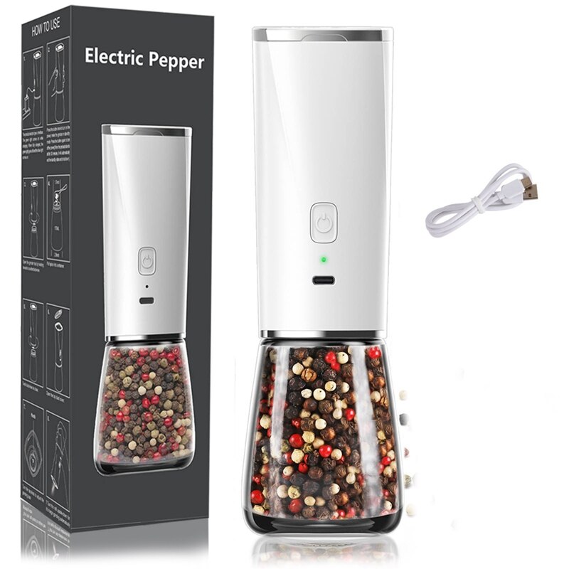 ! Electric Pepper Grinder, USB Rechargeable Gravit... – Grandado