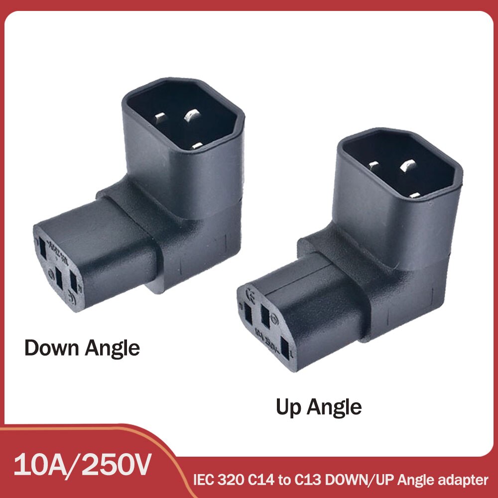 IEC 320 C14 to C13 Right Angle AC Adapter, IEC 3Po... – Grandado