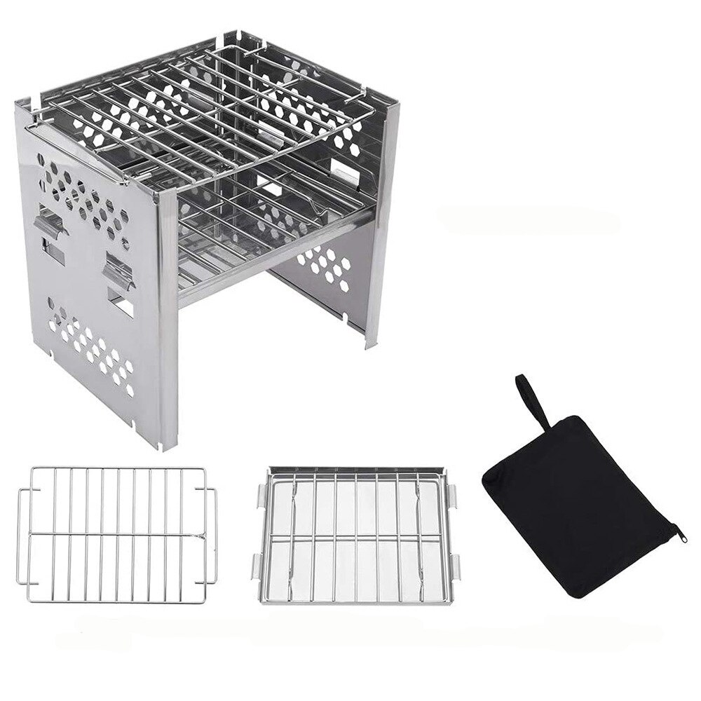 Outdoor Stainless Steel Firewood Stove Double Wood... – Grandado