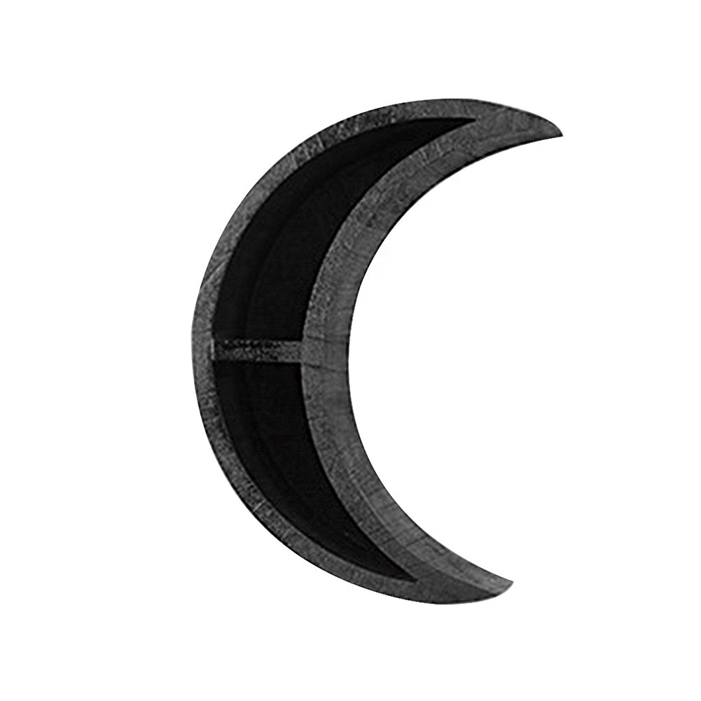 Storage Shelf Rustic Wooden Moon Shape Living Room... – Grandado