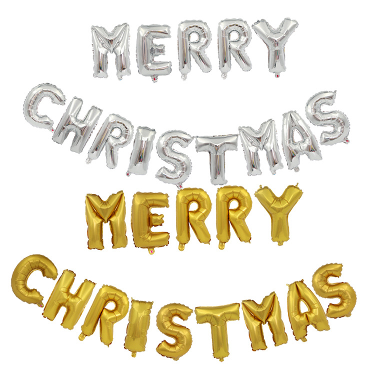 Merry Christmas balloon red green letters decorati... – Grandado