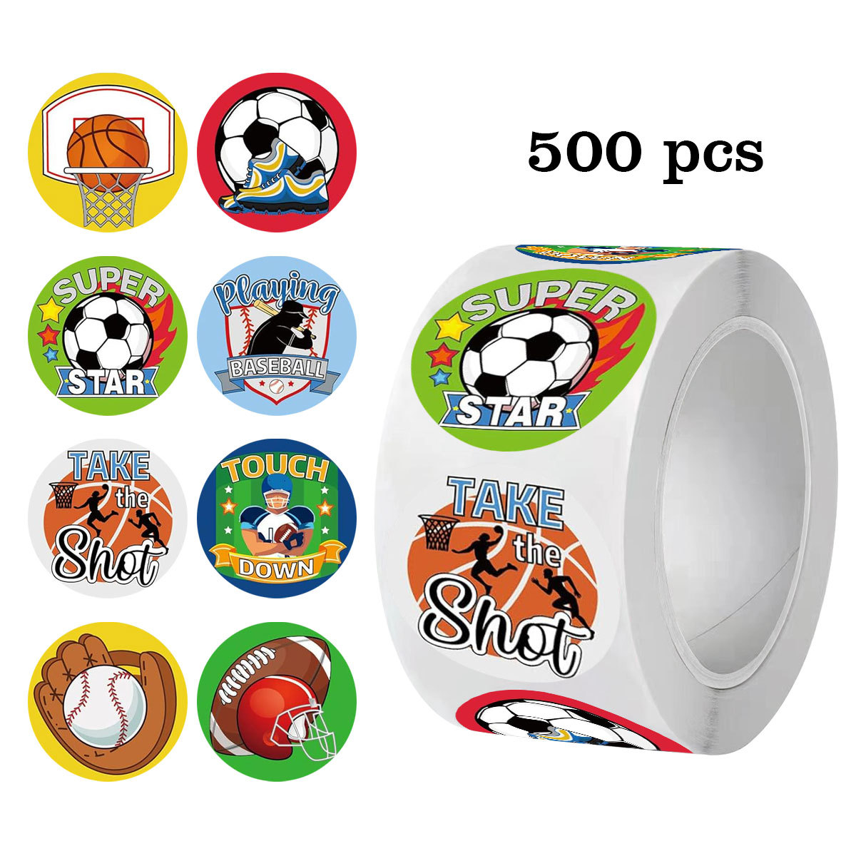 500 Pieces Basketball Stickers Self-Adhesive Sport... – Grandado