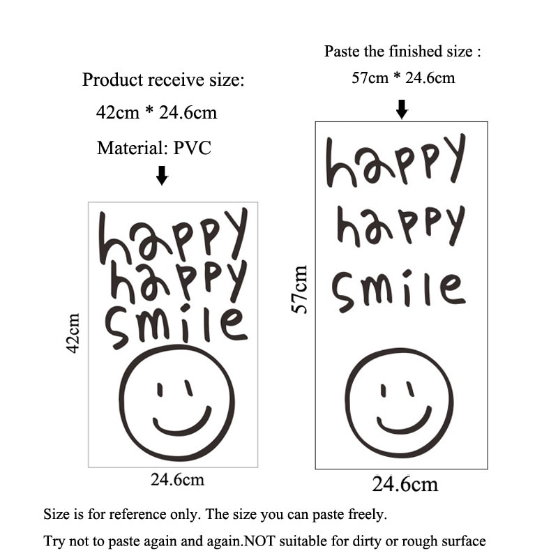 happy happy smile wall sticker for Living room bac... – Grandado