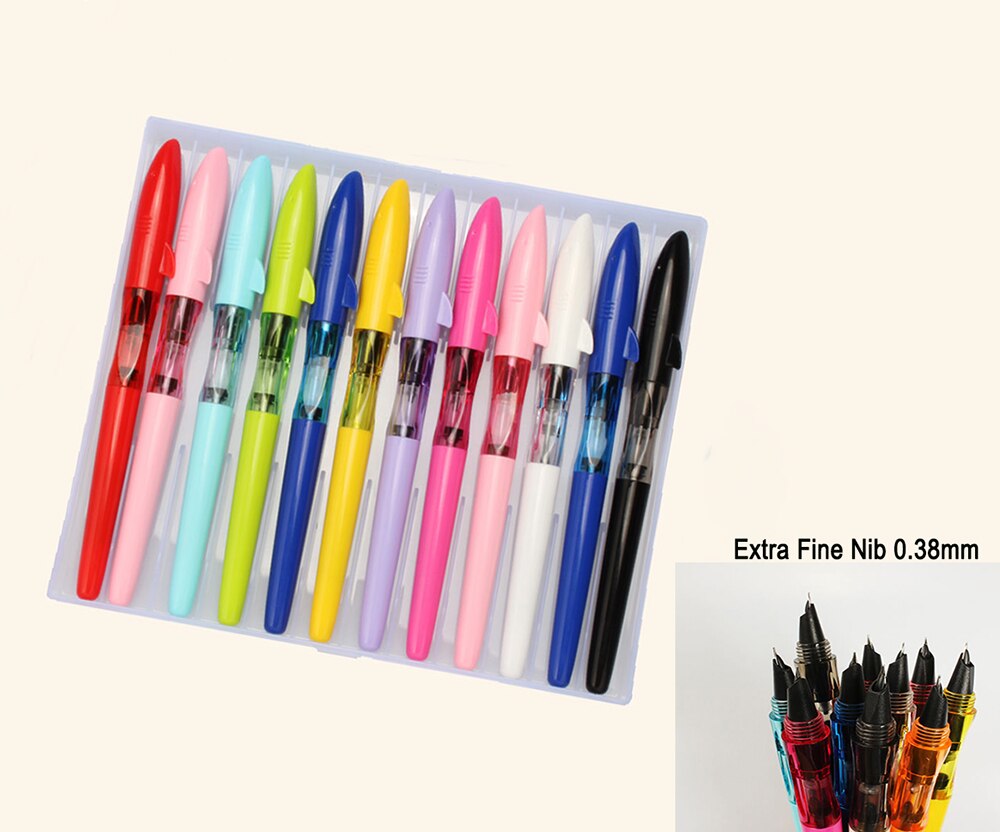 12 PCS Jinhao Colorful Fountain Pen Transparent Di... – Grandado