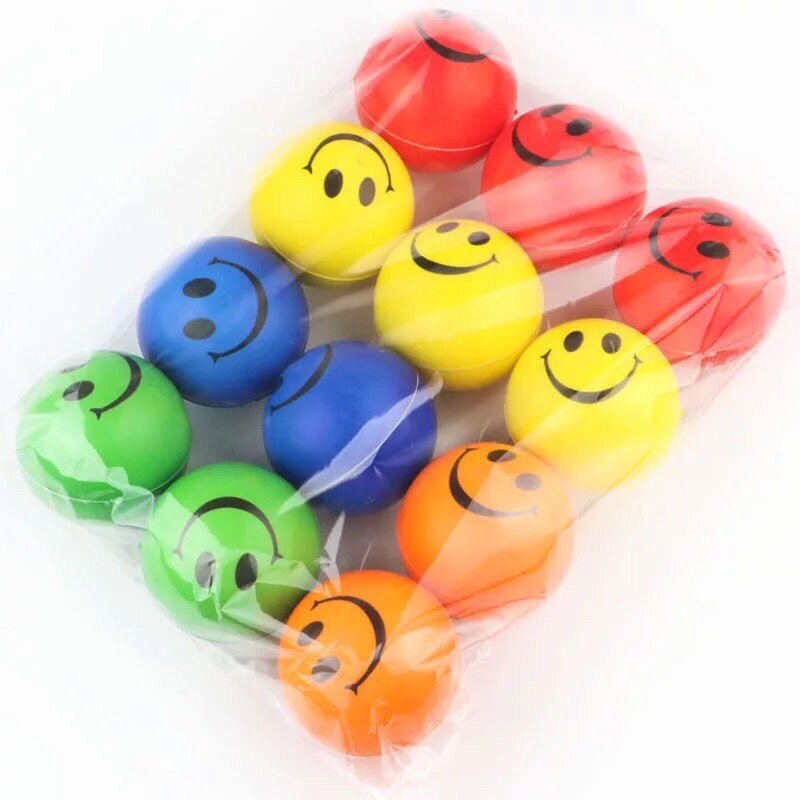 12pc/lot Antistress smile PU Balls 63mm diameter S... – Grandado