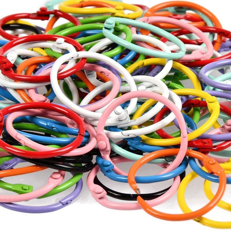 100-Pack Kleurrijke Binding Ringen 3Cm Boek Losbla... – Grandado