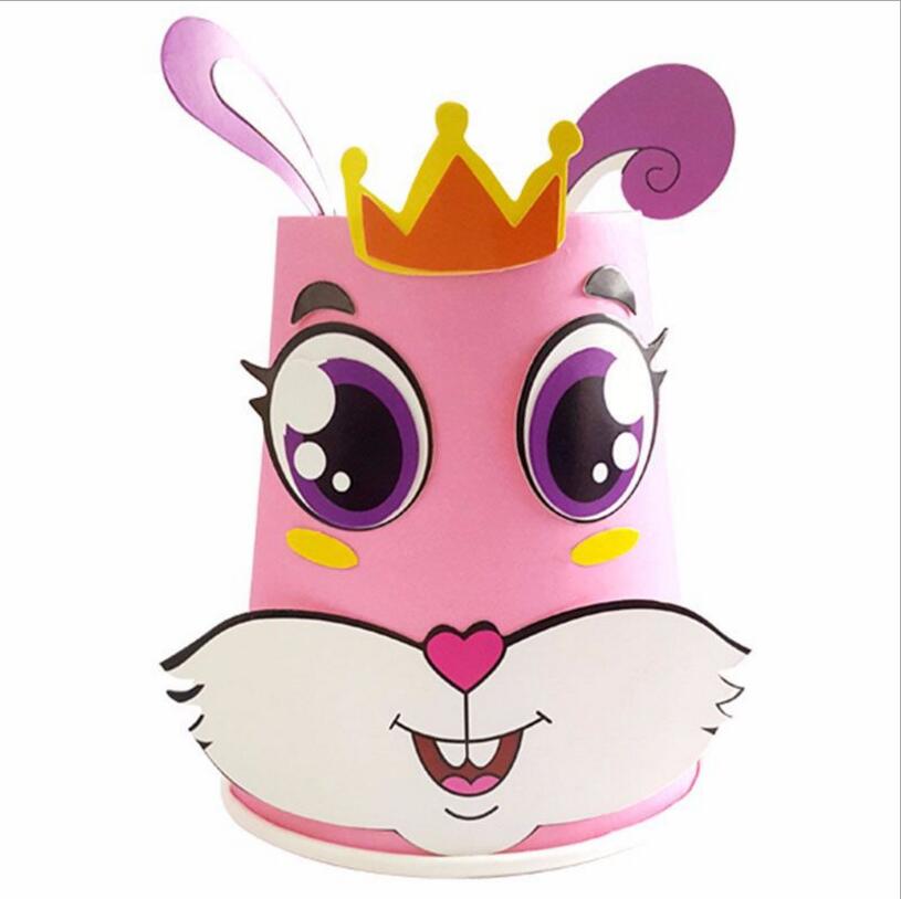 12pcs Children 3D DIY handmade paper cups sticker ... – Grandado