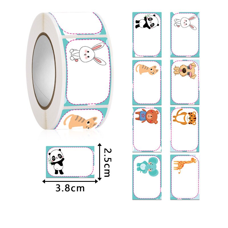 250pcs/roll Cartoon Animals Name Tag Labels Write-... – Vicedeal