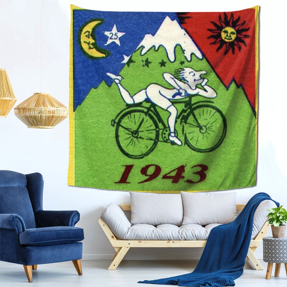 Albert Hoffman LSD Bicycle Day Tapestry Blanket Wa... – Grandado