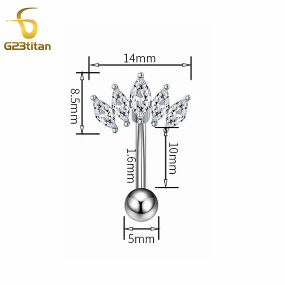 14G 6-16mm Length Titanium Barbell Silver Color Zi... – Grandado