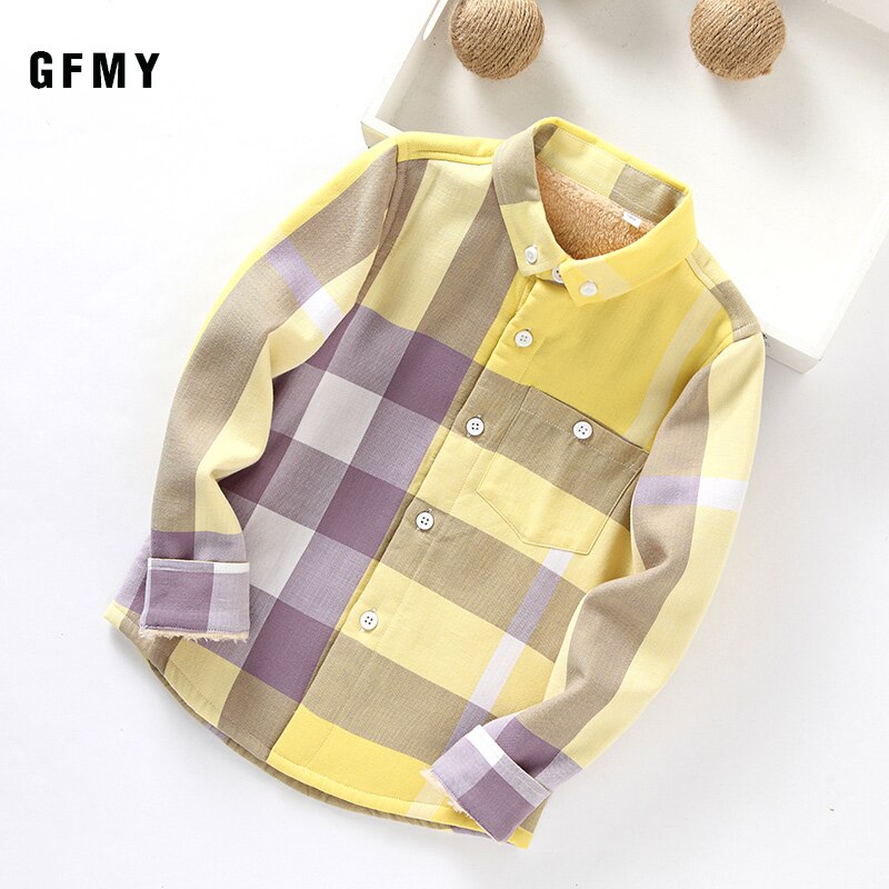 Gfmy winter 100% bomulds ærmer plus fløjl plaid d... – Grandado