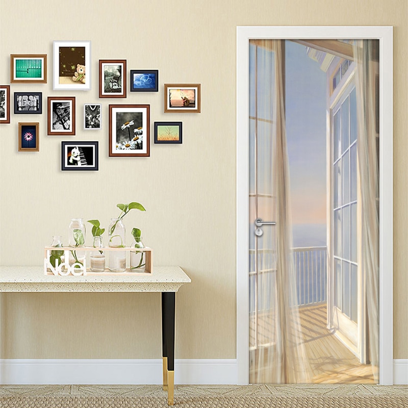 2pcs/set Window Balcony Landscape 3D Door Sticker ... – Grandado