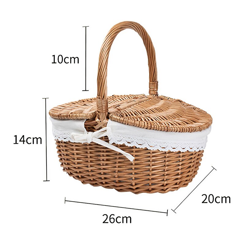 Hand-Woven Rattan Tray Wicker Bags Camping Shoppin... – Grandado