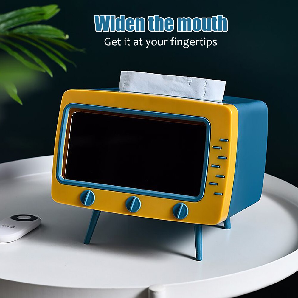 TV Tissue Box Desktop Tissue Paper Organiser Box D... – Vicedeal