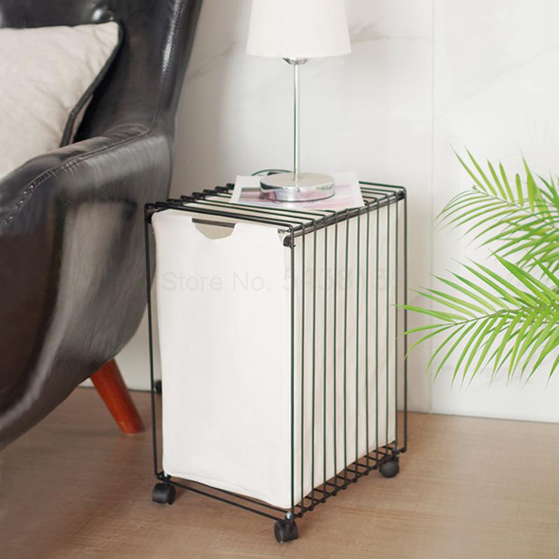 600 Dirty clothes storage basket hamper ins Nordic wrought iron with ...