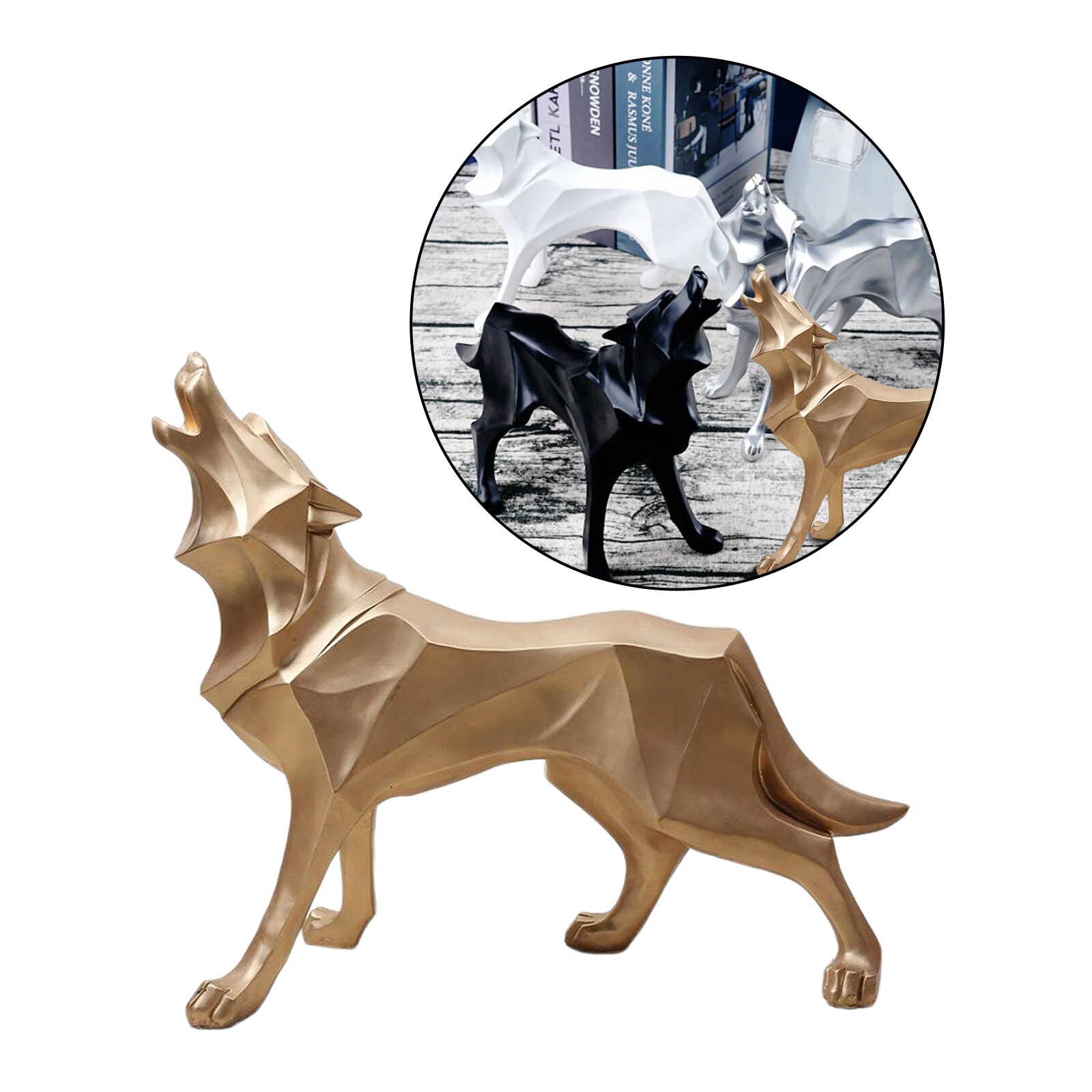 Premium Wolf Statues Hand Craved Animal Resin Scul... – Grandado