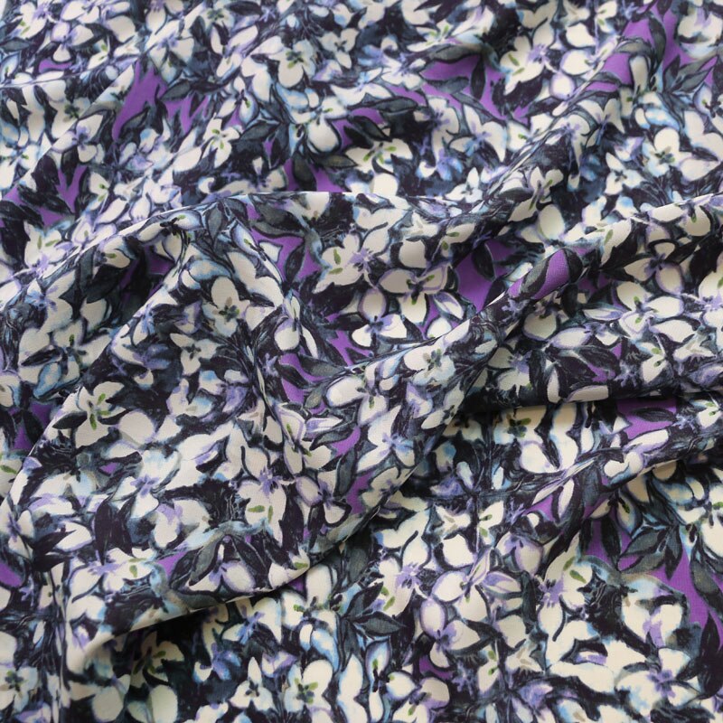 Tela seda pura con Floral, tela seda natural, colo... – Grandado