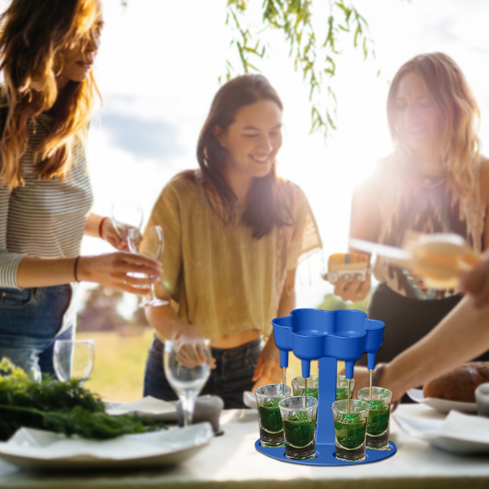 6 Borrelglas Dispenser En Houder-Dispenser Voor Vu... – Grandado