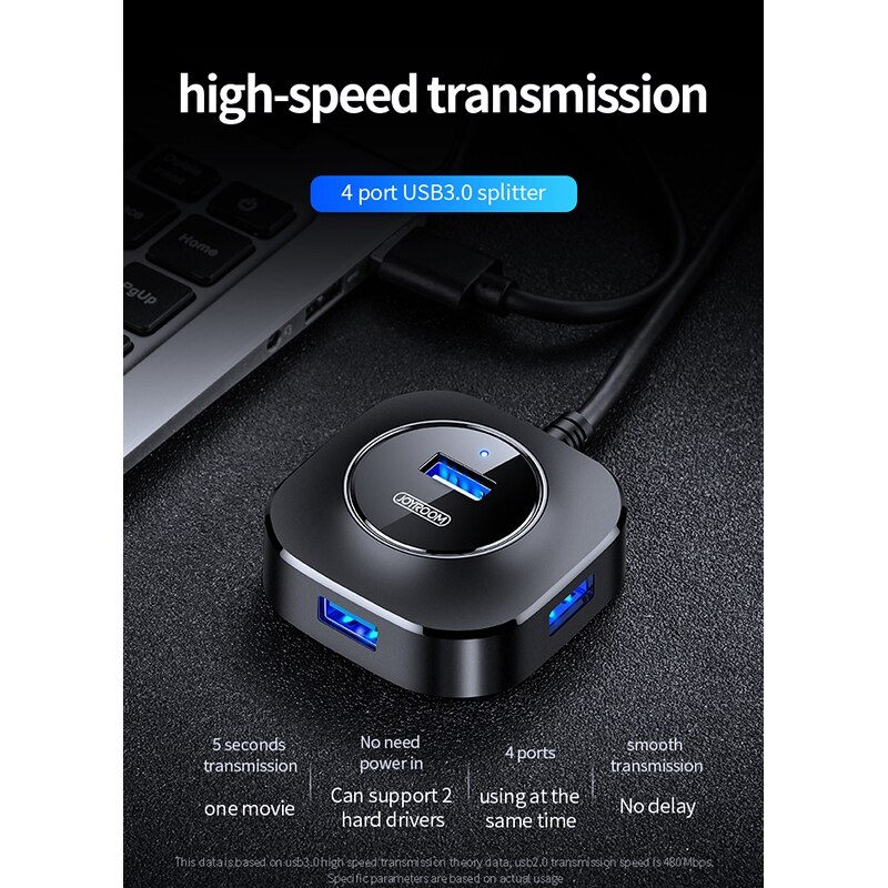 Joyroom USB Hub 3.0 Hub USB Adapter 4 Ports Speed ... – Vicedeal