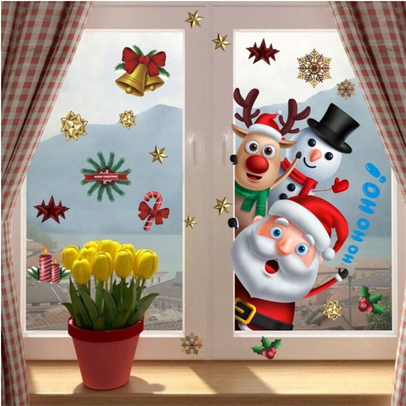 Christmas Bell garland wall stickers Store superma... – Grandado